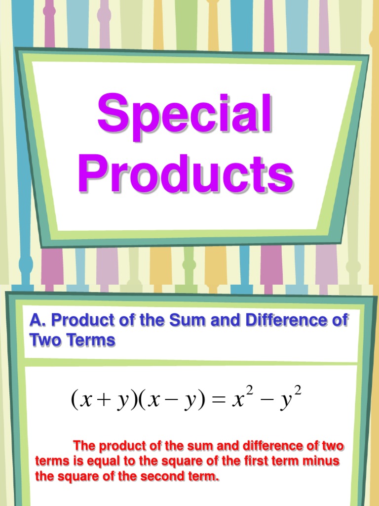 04 Special Products and Factoring | PDF | Abstract Algebra | Discrete ...