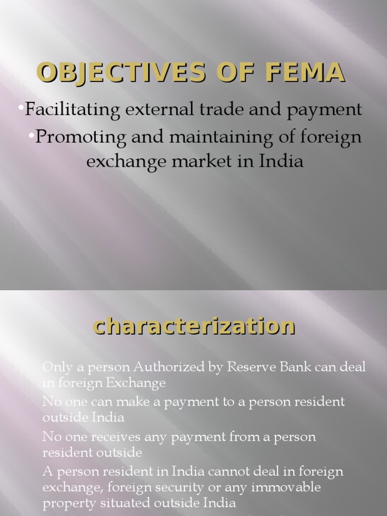 Objectives of Fema | PDF | Economies | Government