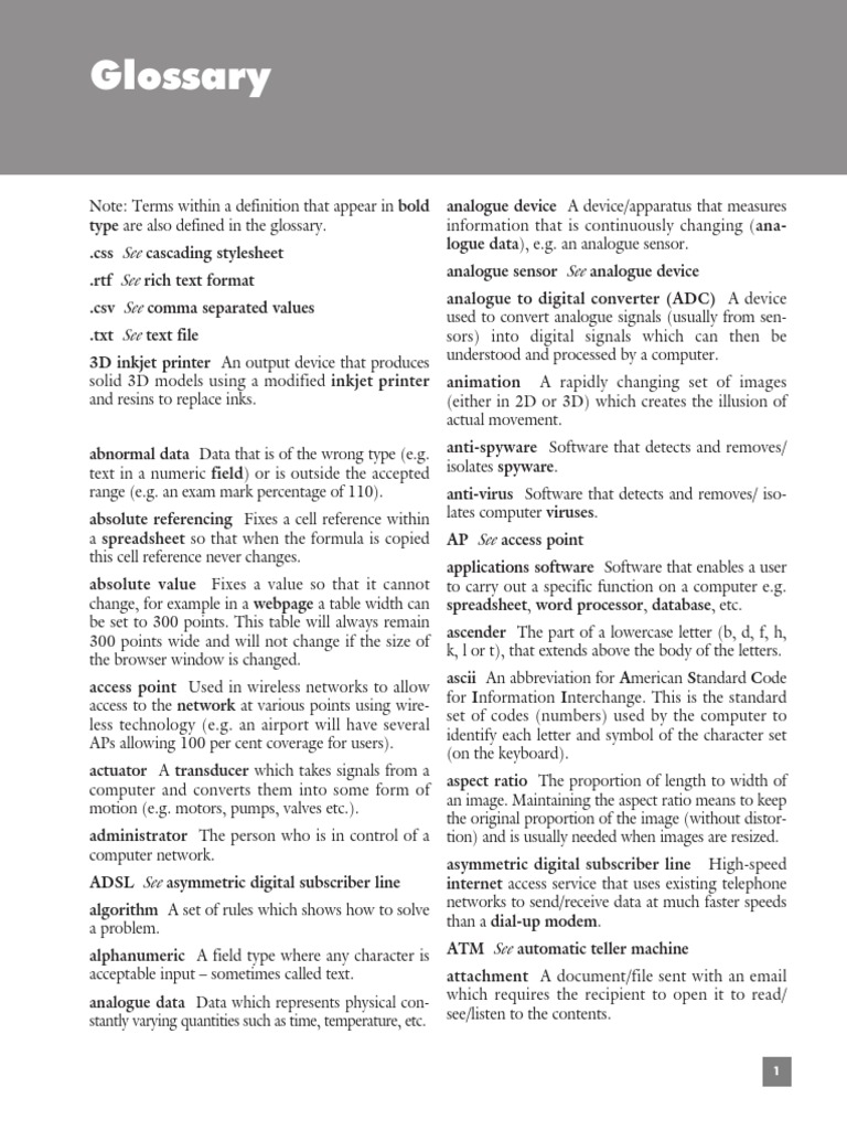 Igcse Ict Glossary | Download Free PDF | Web Page | Computer Network