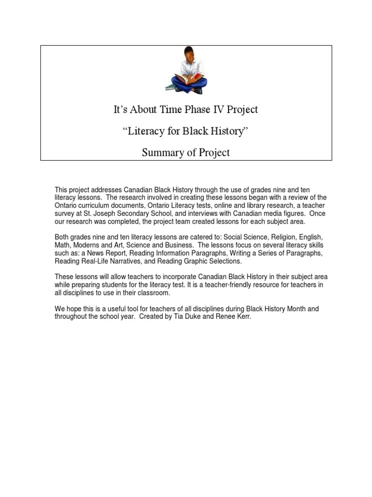 Black History OSSLT Literacy Lessons | PDF | Underground Railroad | Society