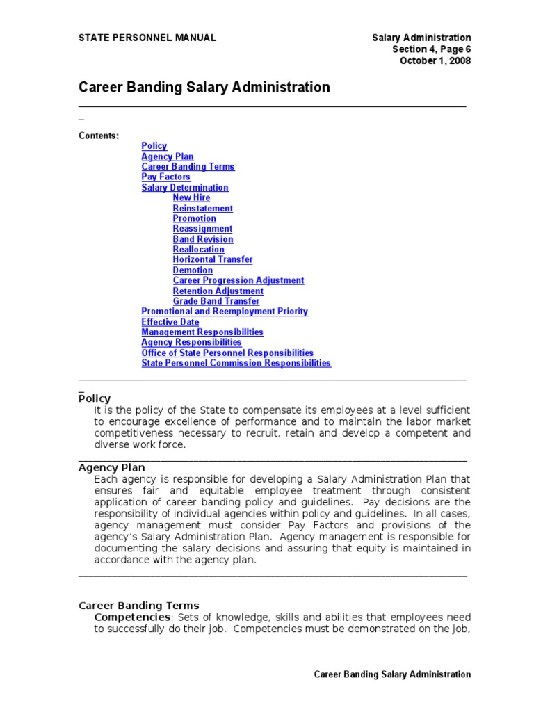 Career Banding Salary Administration | PDF | Employment | Salary