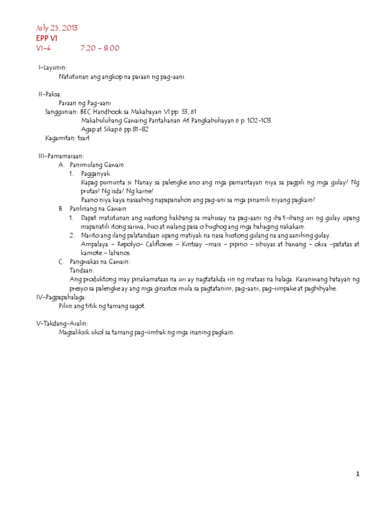 EPP Lesson Plan | PDF