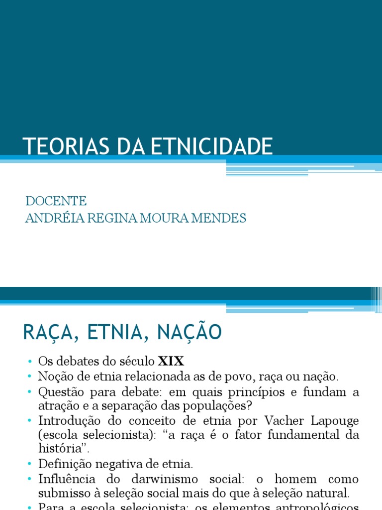 Teorias Da Etnicidade | PDF | Grupos étnicos | Raça (categorização humana)