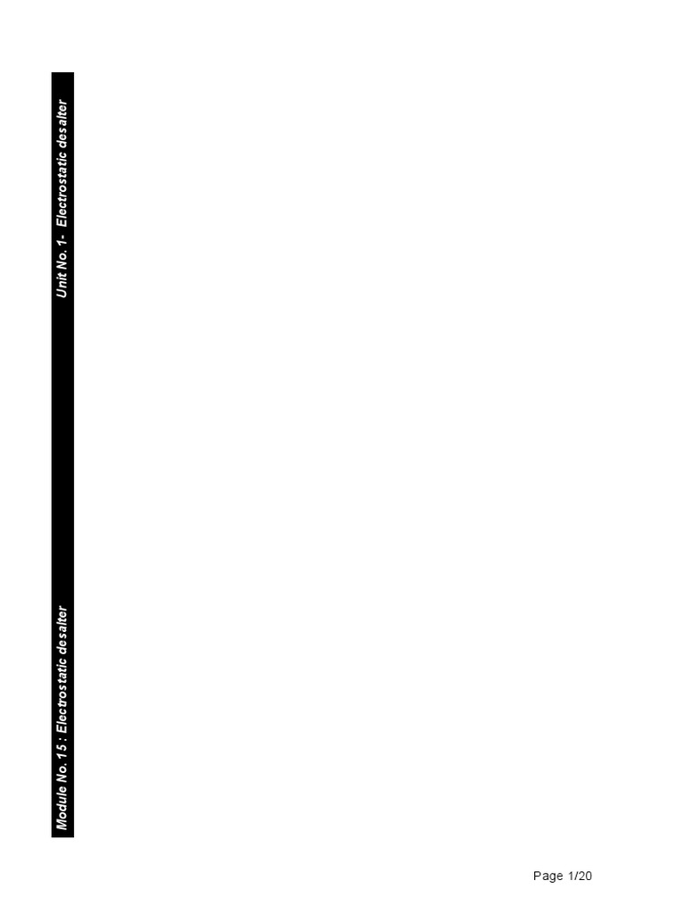 Unit 1 Electrostatic Desalter