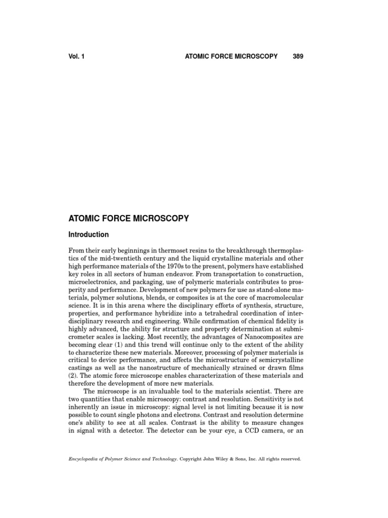 Atomic Force Micros | PDF | Scanning Tunneling Microscope | Microscopy