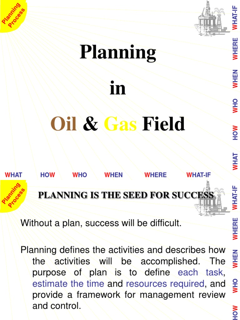 Planning in Oil and Gas Fields | PDF