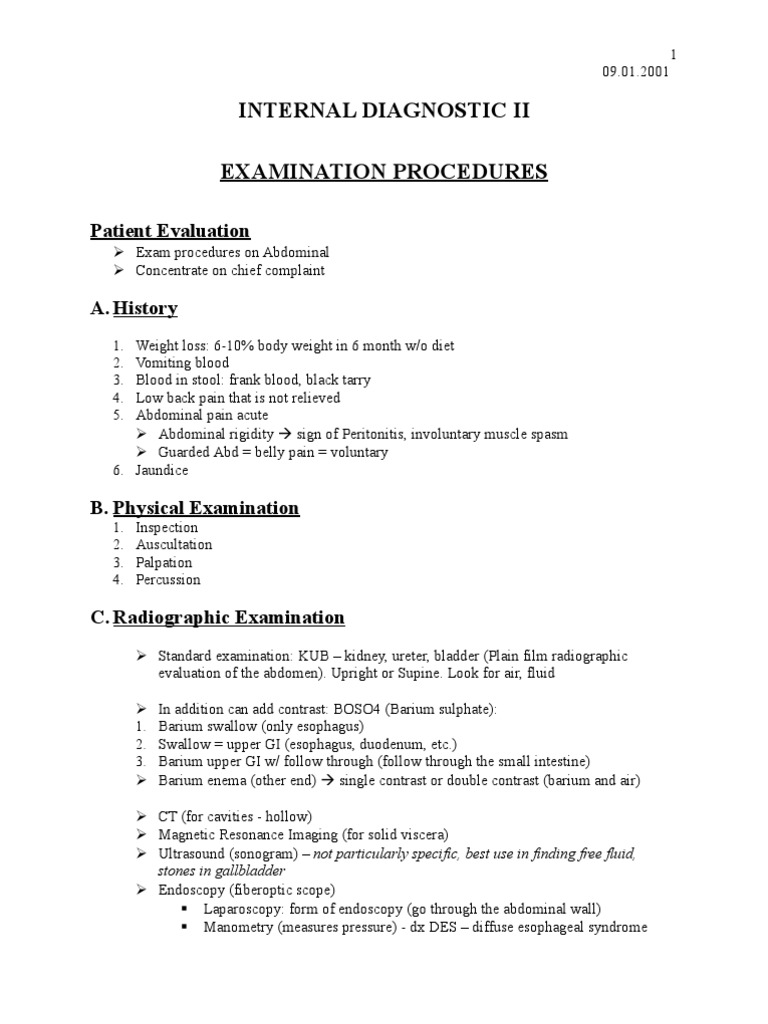 Internal Diagnostic Ii Examination Procedures: Patient Evaluation | PDF ...