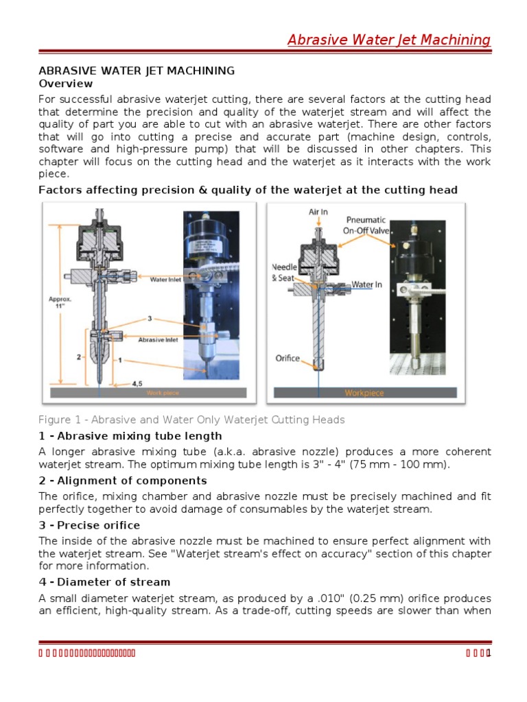 Abrasive Water Jet Machining | PDF | Nozzle | Pump
