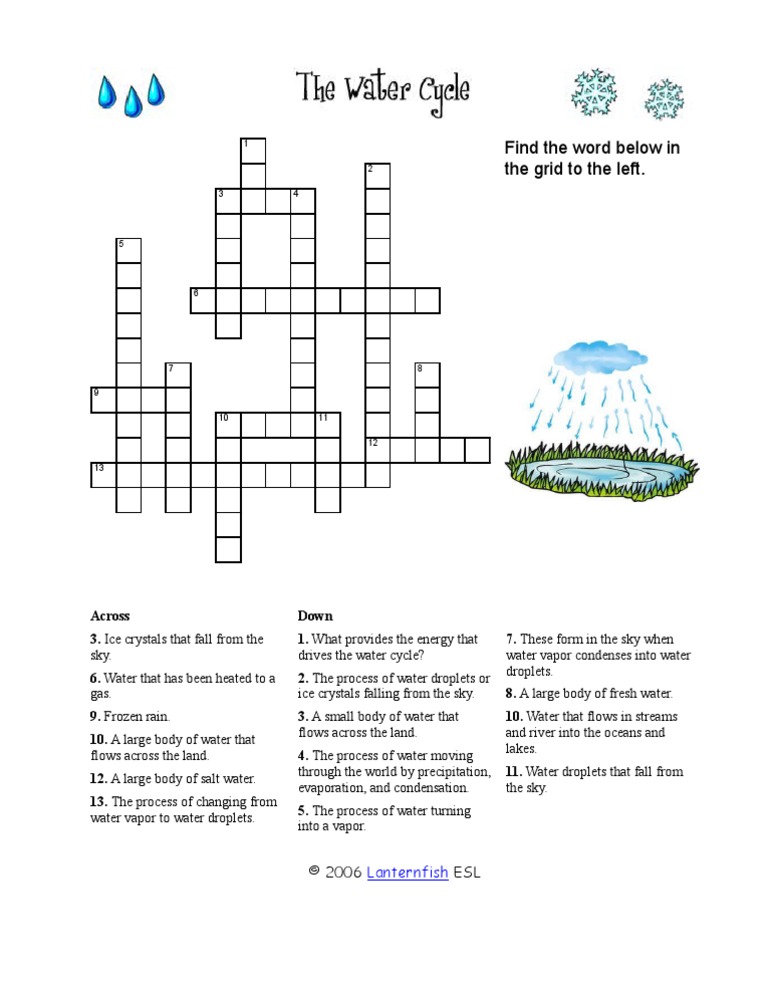 Water Cycle Crossword | PDF