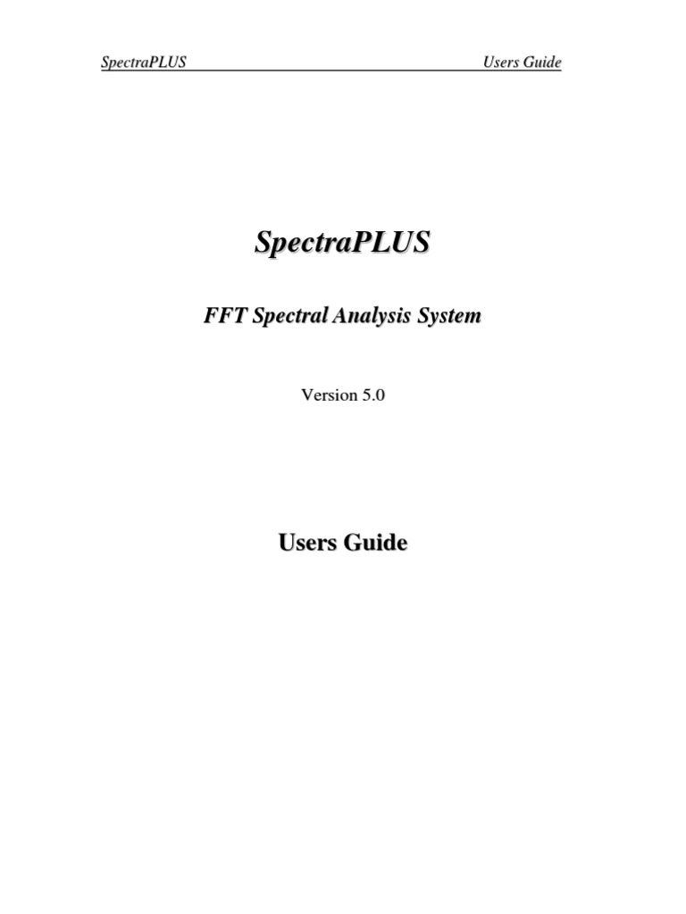 SpectraPLUS 50 UsersGuide | PDF | Spectral Density | Computer File