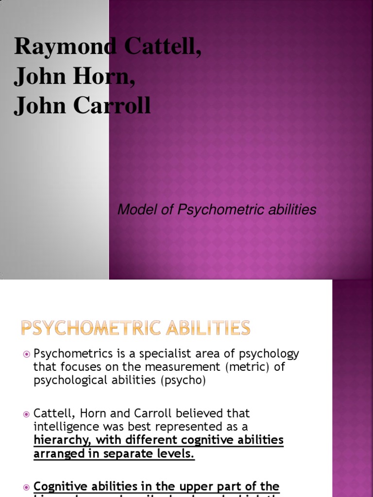 Cattell Horn Carroll - Model of Psychometric Abilities | PDF | Action ...