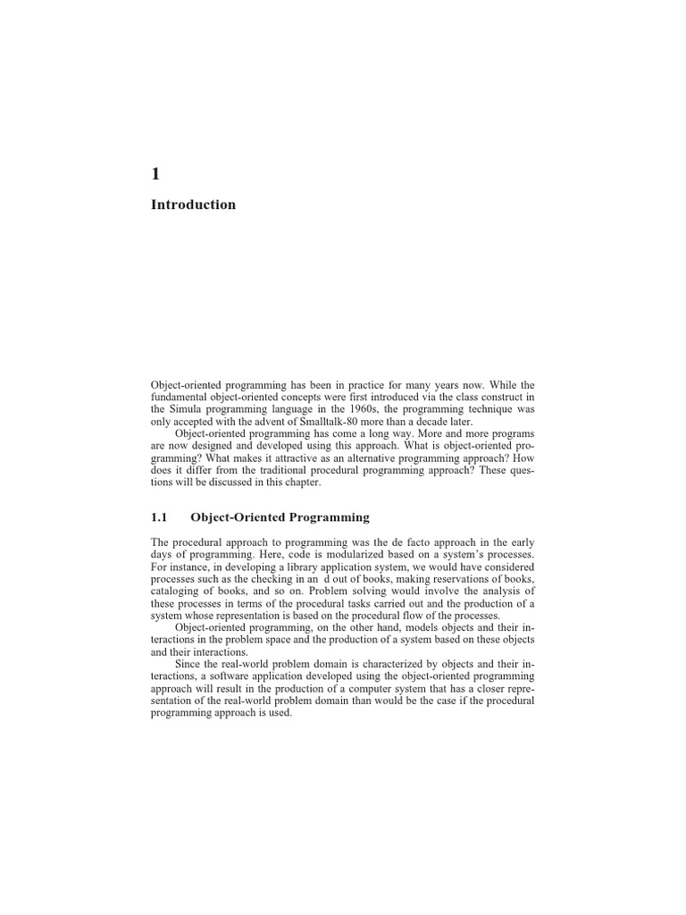 Chapter 1. Introduction OOP | PDF