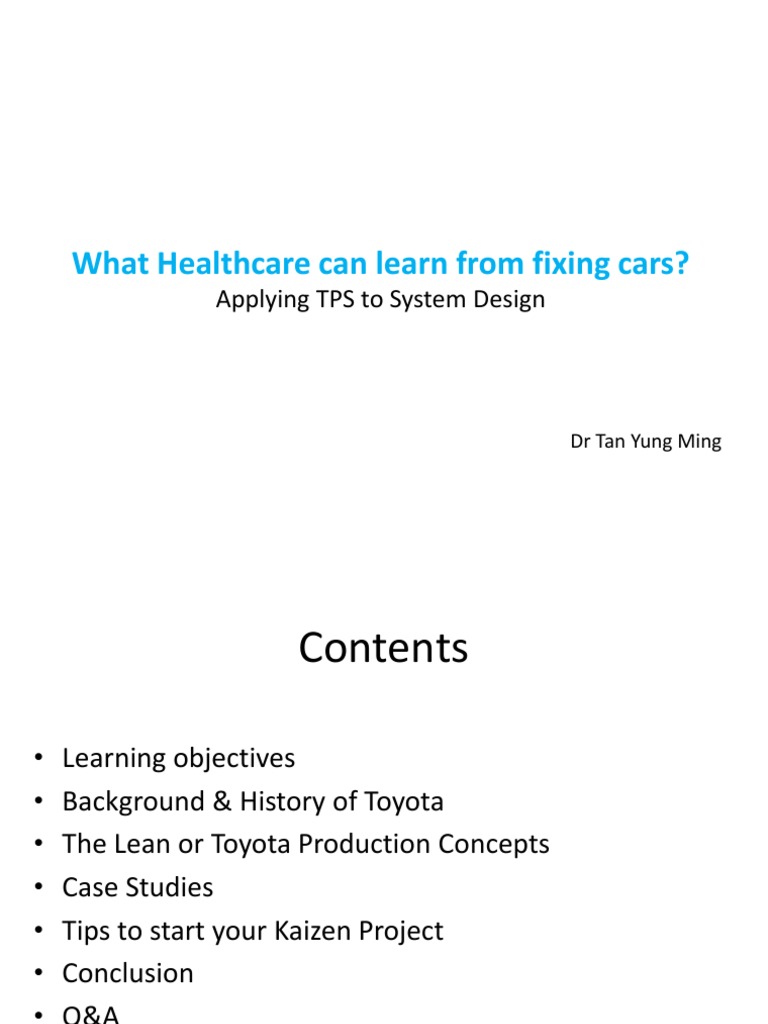 Lean Healthcare: Lessons from Toyota | PDF | Lean Manufacturing ...