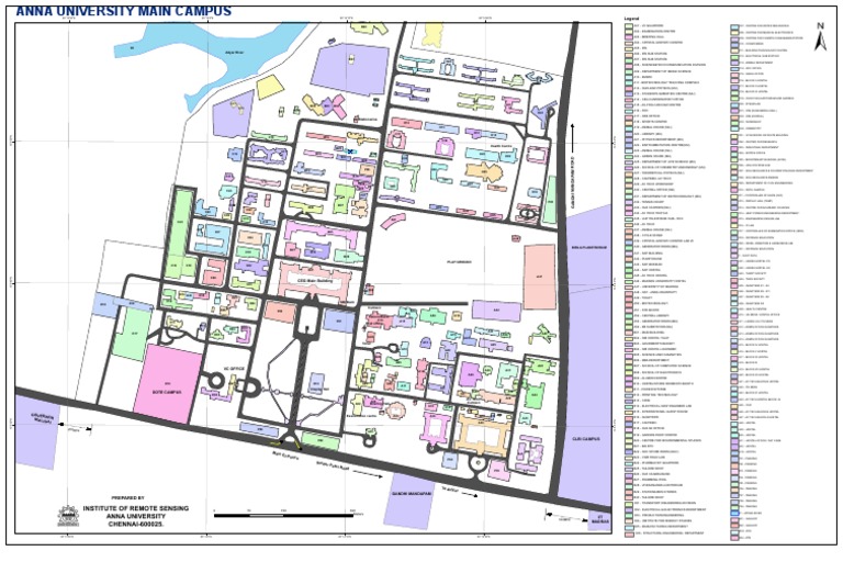 Campus Map of Anna University Main Campus Depicting the Location and ...
