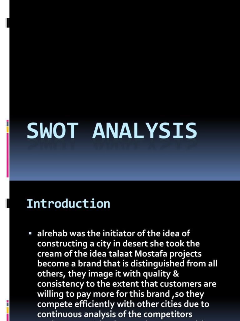 El Rehab City SWOT Analysis Overview | PDF | Supply Chain | Competitive ...