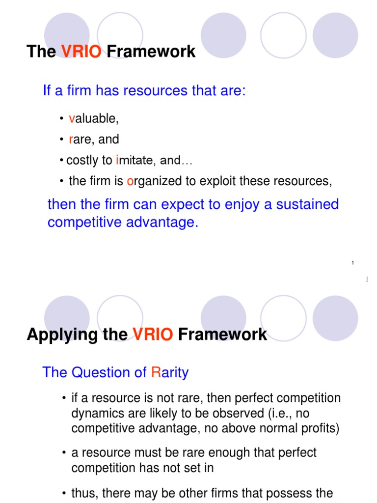 VRIO Framework | PDF | Economics | Leadership