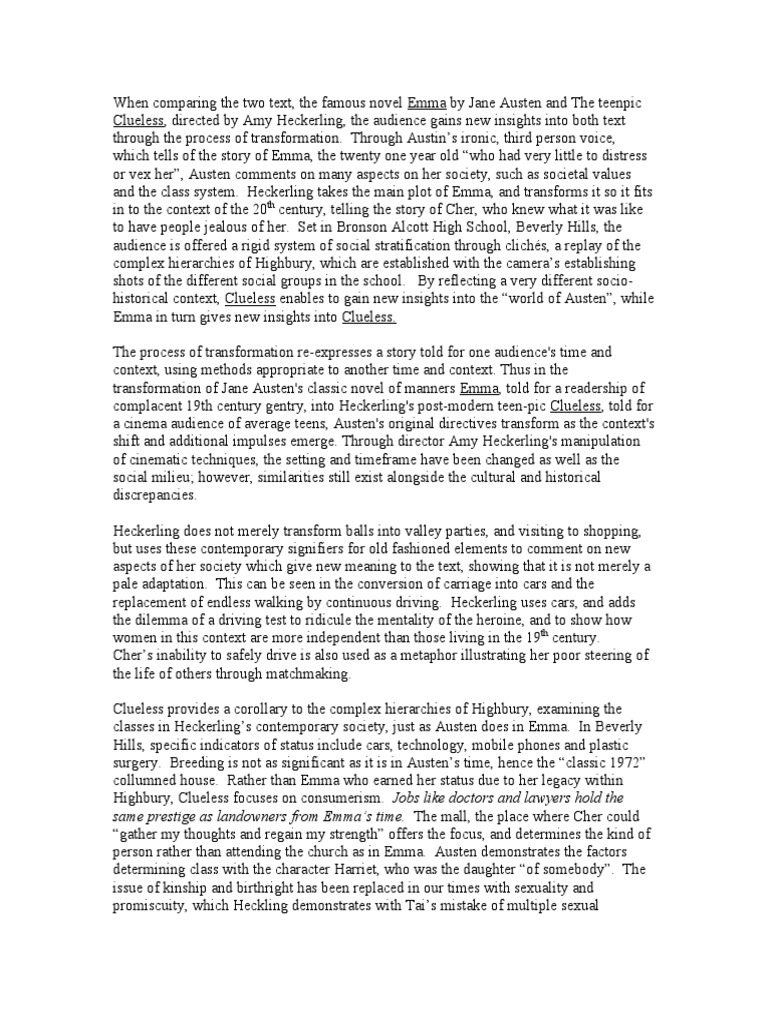 Emma Notes | PDF | Emma (Novel) | Jane Austen