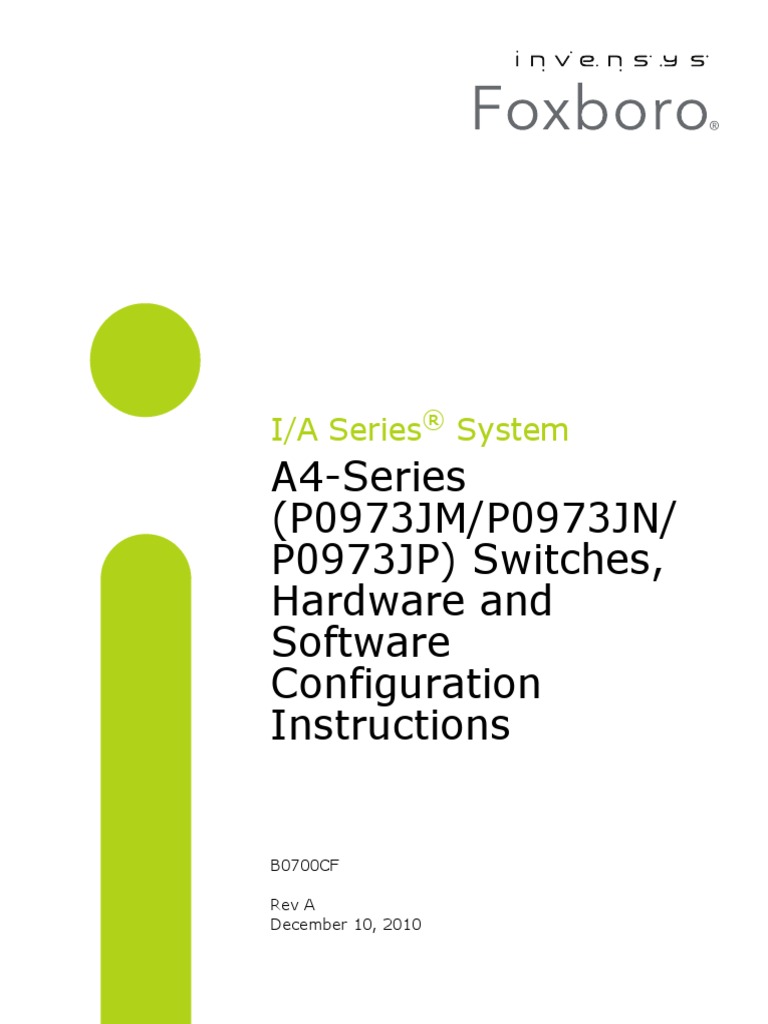 A4-Series Switches, Hardware and Software Configuration Instructions ...