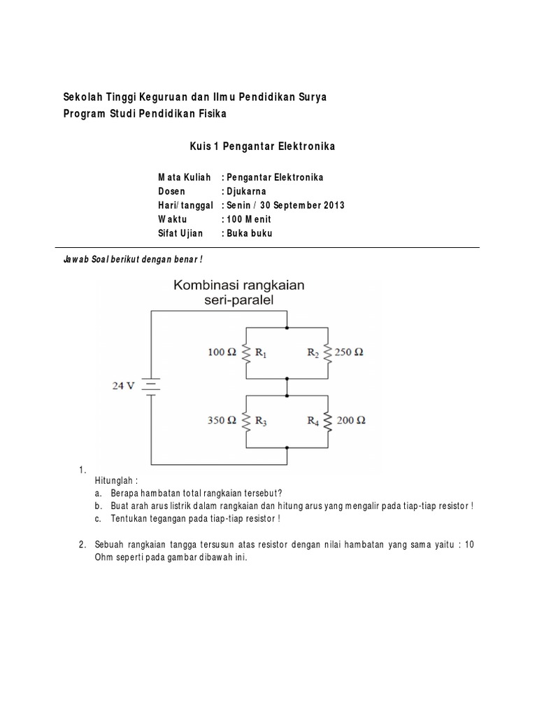 Kuis 1 Elektro | PDF