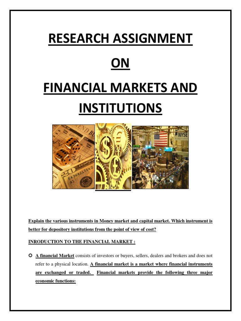Research Assignment of Fmi | PDF | Bonds (Finance) | Financial Markets