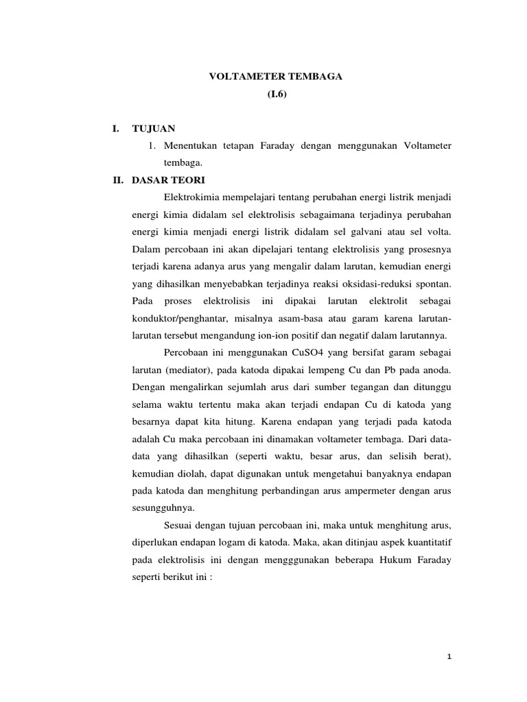 Voltameter Tembaga | PDF