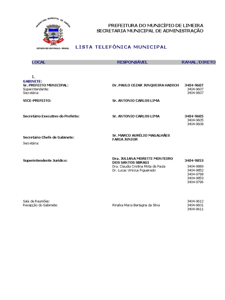 Lista Telefonica | PDF