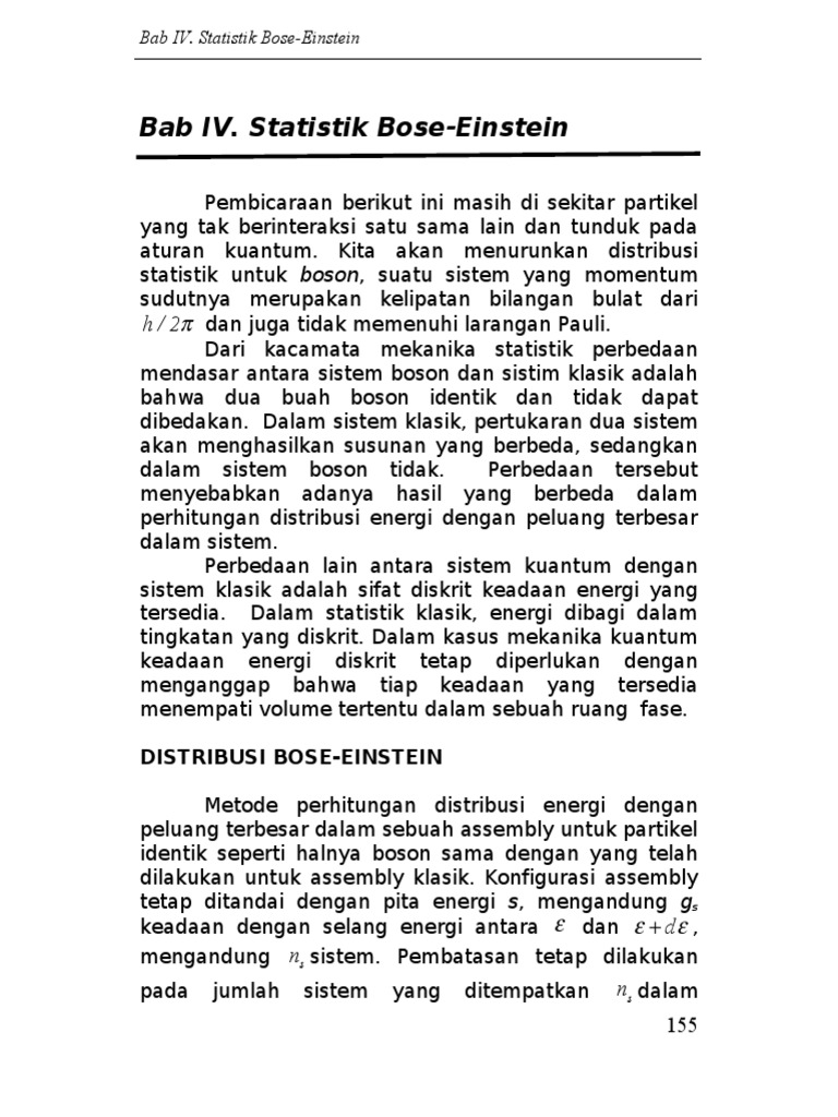 Statistik Bose Einstein | PDF
