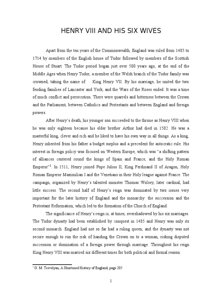 Henry VIII and His Six Wives | PDF | Anne Boleyn | House Of Tudor
