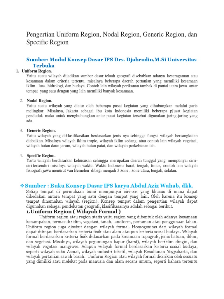 Pengertian Uniform Region | PDF