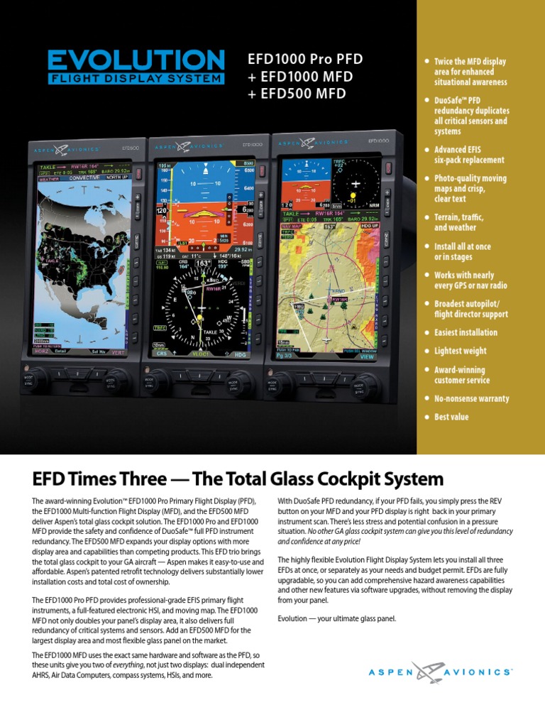 Efd1000 PFD Efd1000 MFD and Efd500 MFD | PDF | Aeronautics | Aerospace ...