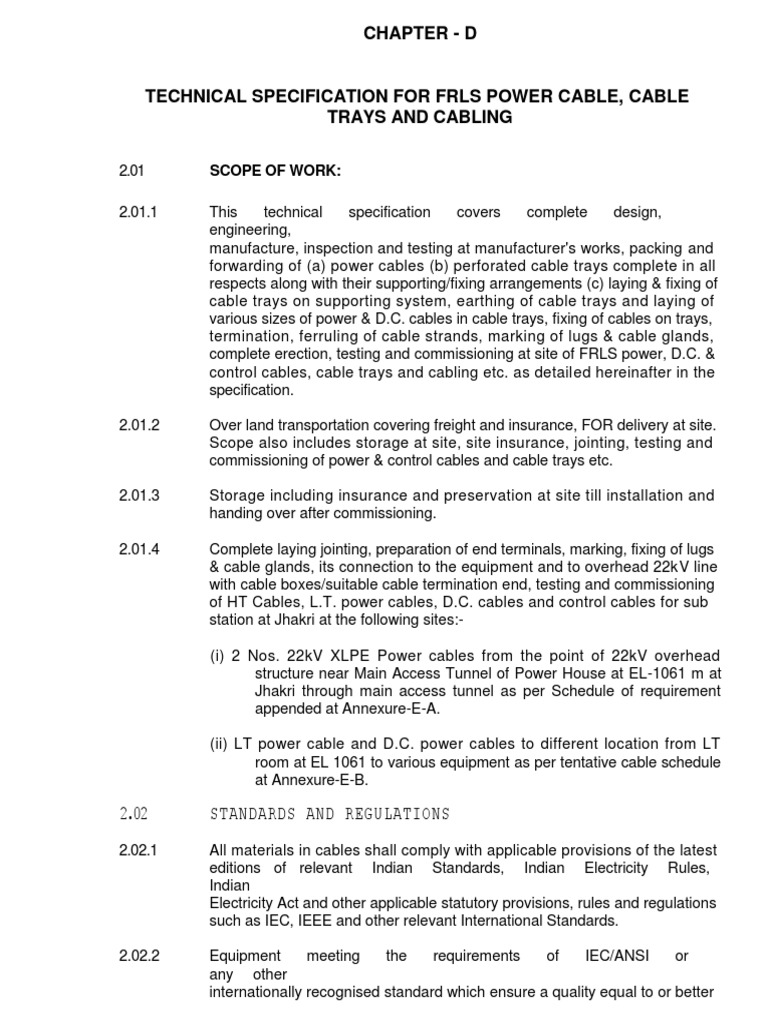Tech Specifications | PDF | Electrical Wiring | Cable