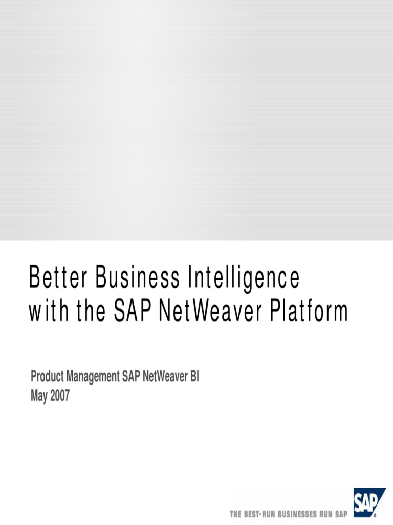 Better Business Intelligence | PDF | Business Intelligence | Sap Se