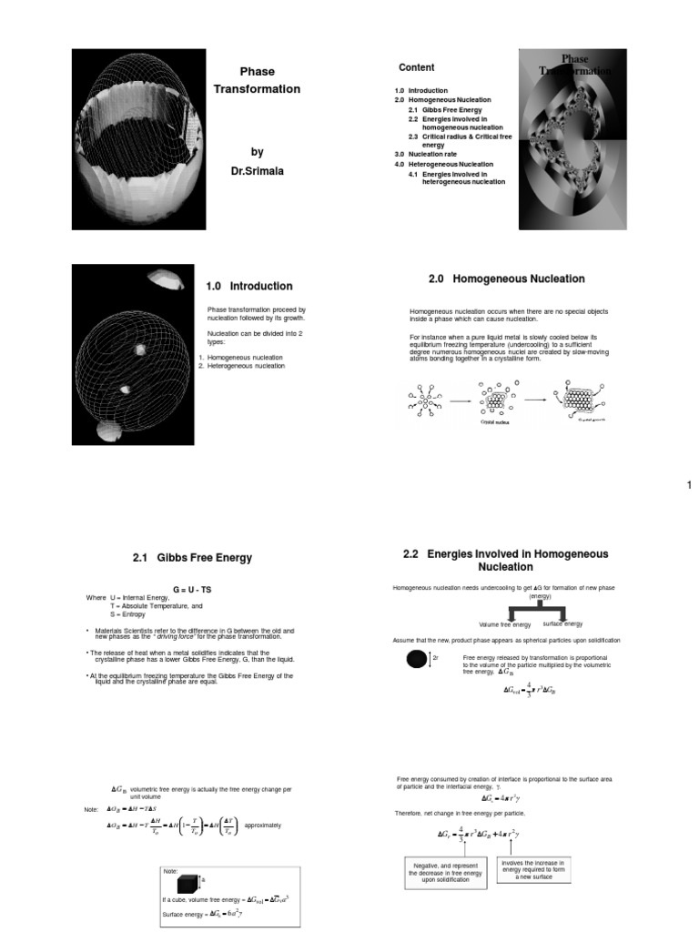 Phase Transformation (Compatibility Mode) | PDF | Nucleation | Gibbs Free Energy