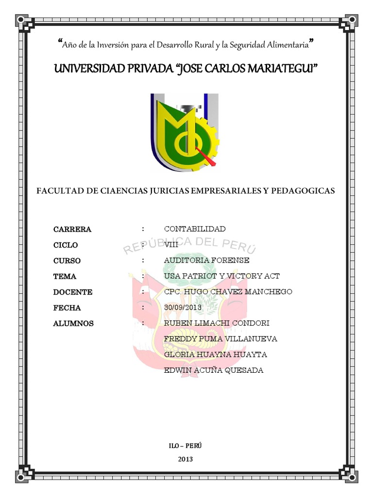 Usa Patriot y Victory Act. | PDF | acto Patriota | Gobierno