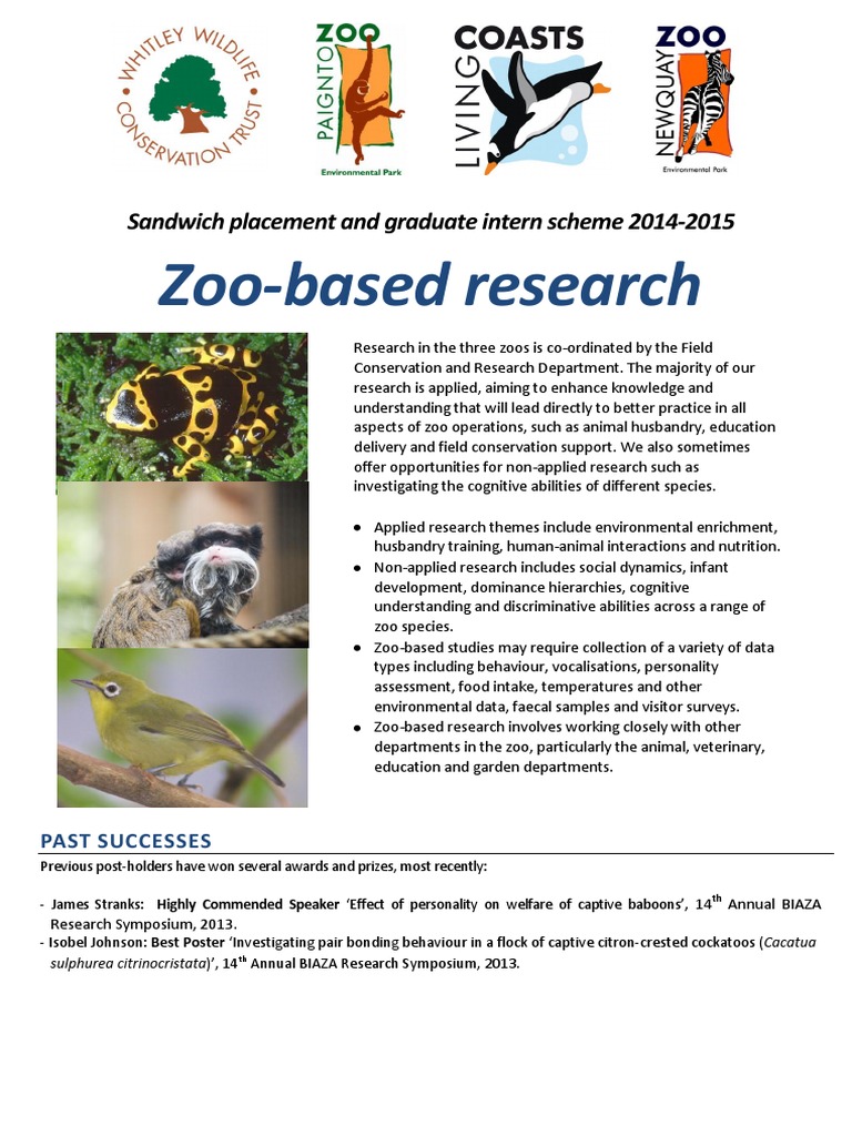 Zoo-Based Research: Sandwich Placement and Graduate Intern Scheme 2014 ...