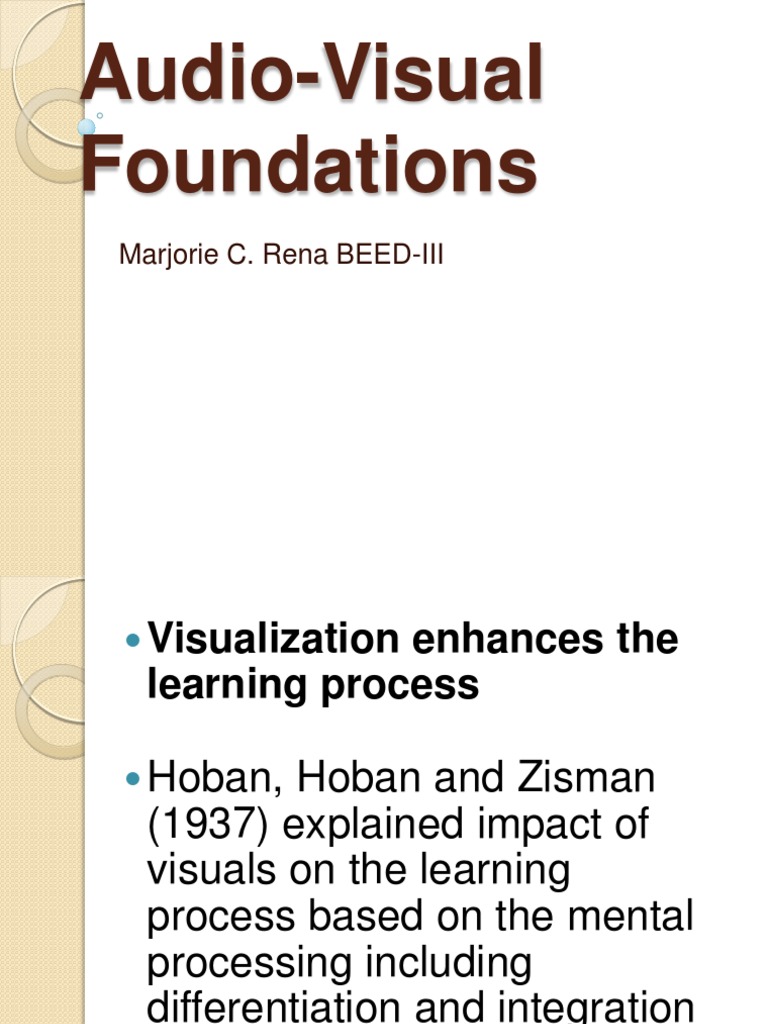 Audio Visual Foundations | PDF | Constructivism (Philosophy Of ...
