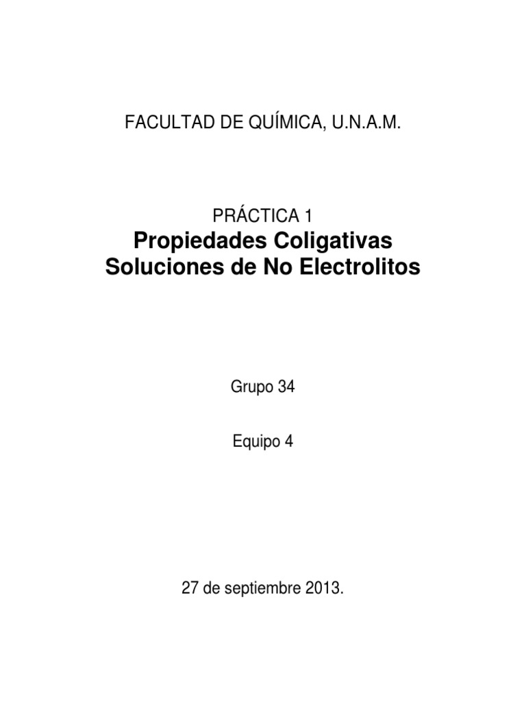 Práctica 5 Soluciones de No Electrolitos | PDF | Calor | Porcentaje