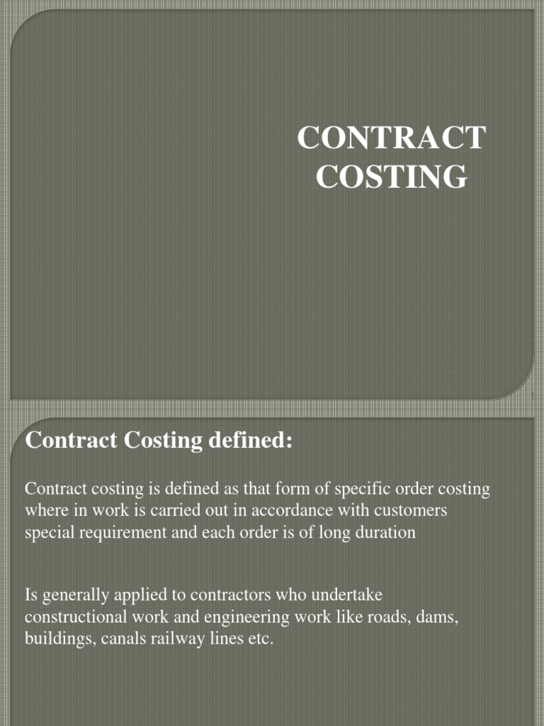 Contract Costing Pdf Debits And Credits General Contractor