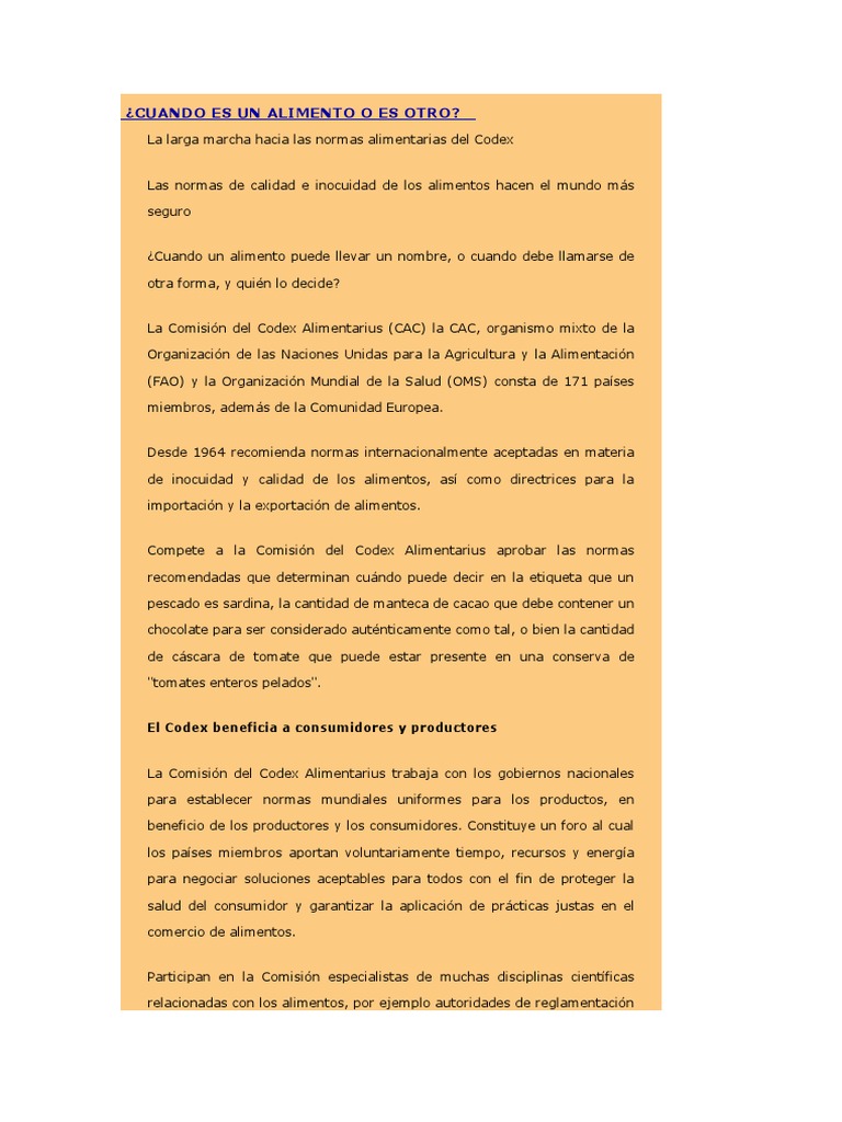 Codex Alimentario Helados | PDF | Organización de Comida y Agricultura ...