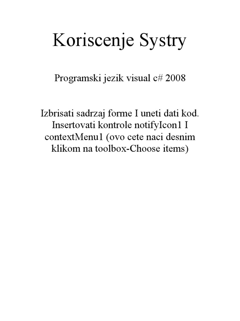 Systray Csharp Source Code | PDF