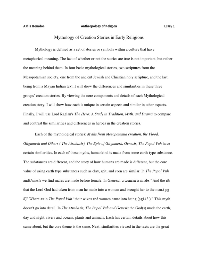 Mythology of Creation Stories in Early Religions | Download Free PDF ...