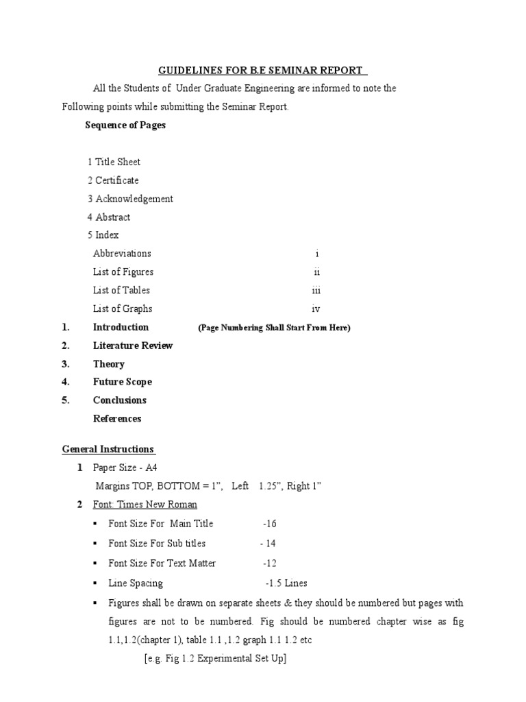 UG Seminar Report Format | PDF