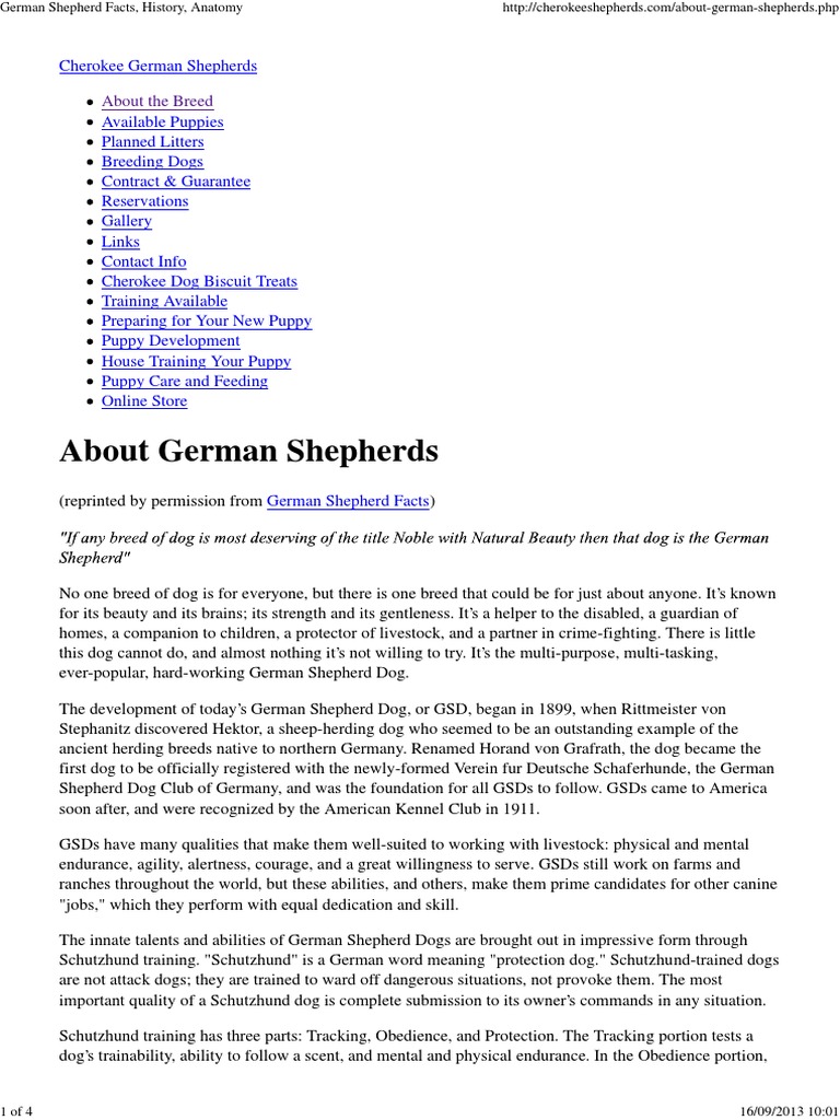 German Shepherd Facts, History, Anatomy | PDF | German Shepherd ...