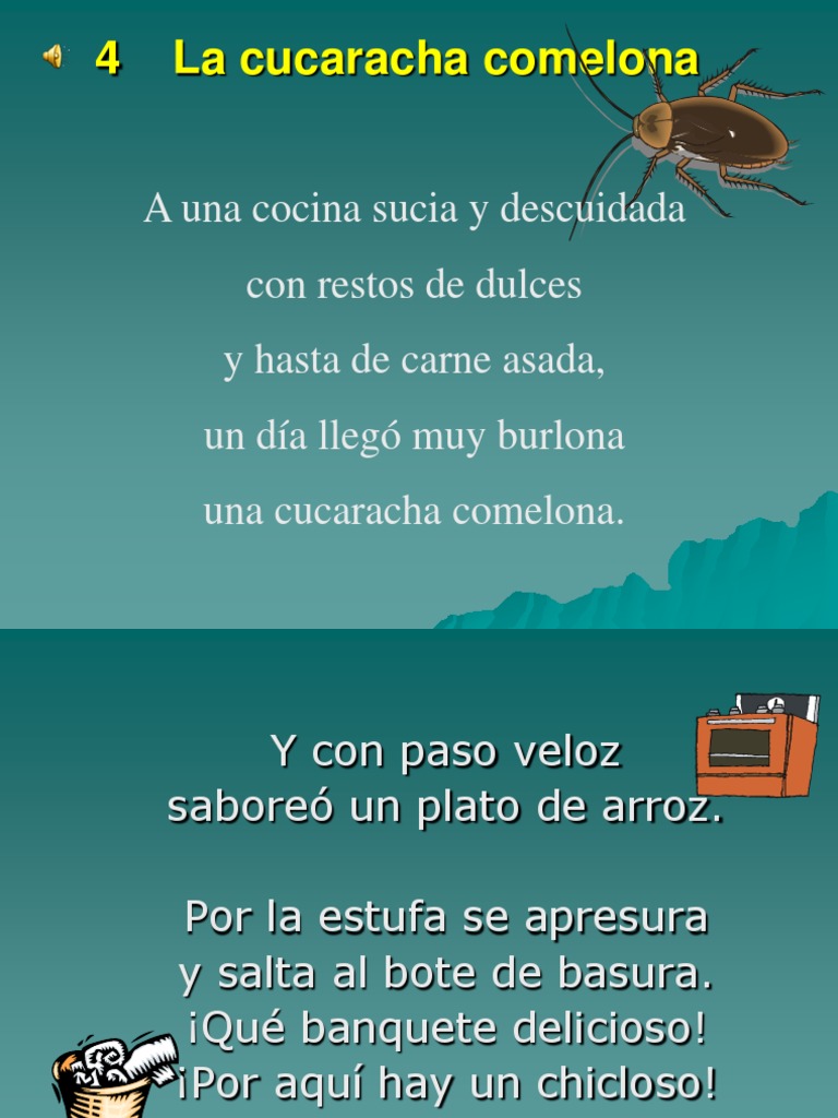 La cucaracha comelona: un cuento divertido | PDF