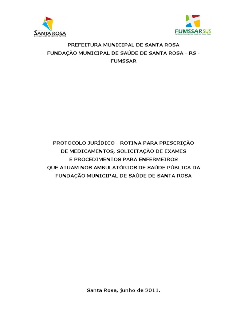 Protocolo Enfermagem Final 2011 | PDF | Pneumonia | Enfermagem