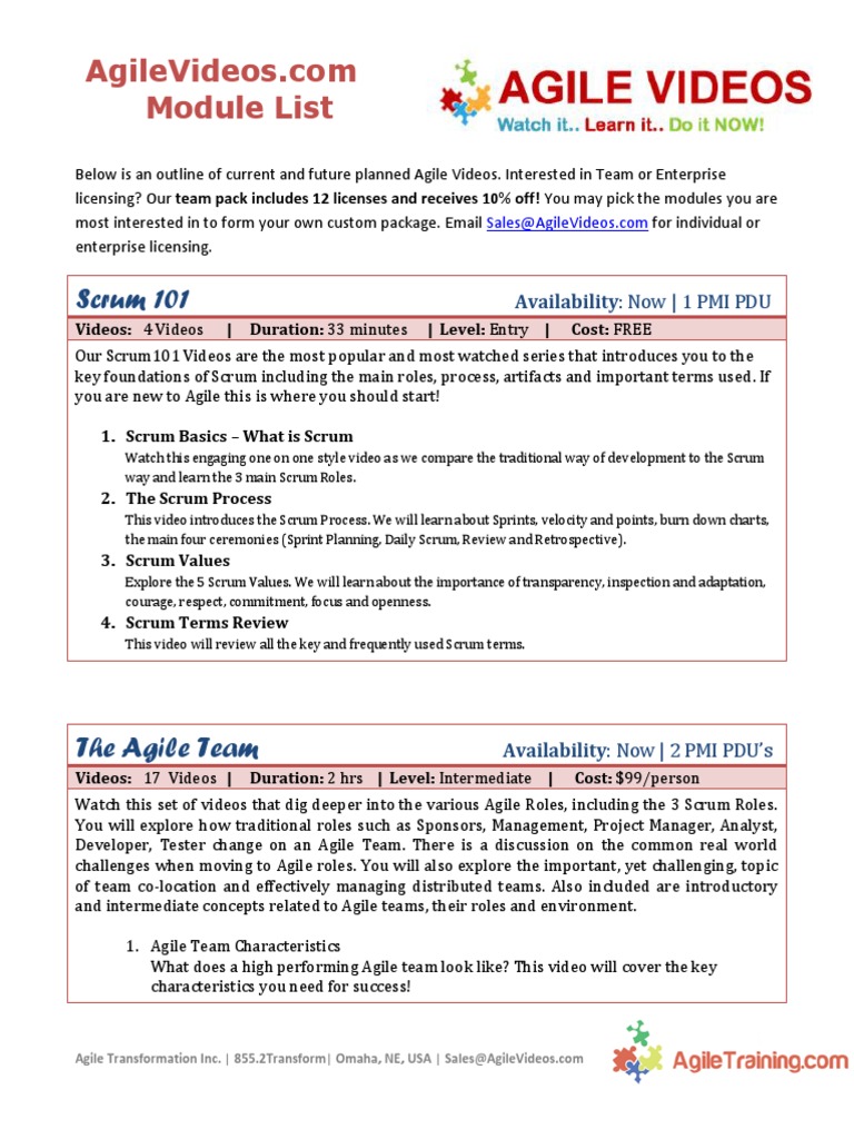 Module List: Scrum 101 | PDF | Scrum (Software Development) | Agile Software Development