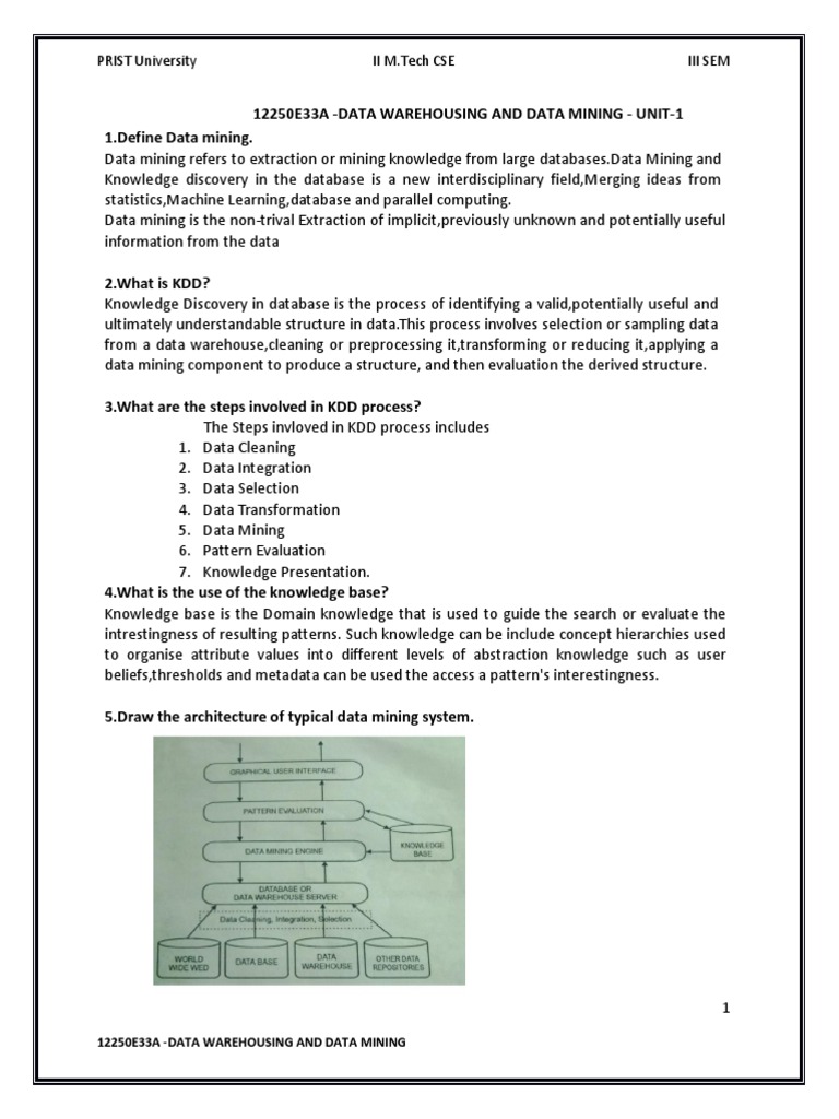 Data Warehousing and Data Mining | PDF | Data Warehouse | Data Mining
