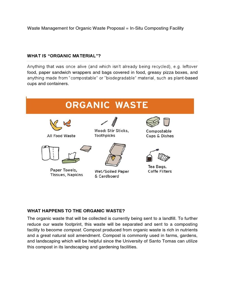 Waste Management For Organic Waste Proposal (REVISED) | PDF