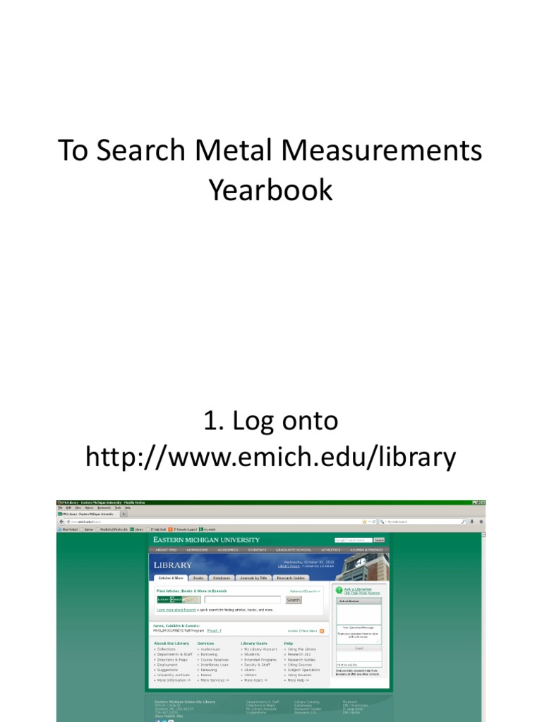 To Search Metal Measurements Yearbook | PDF