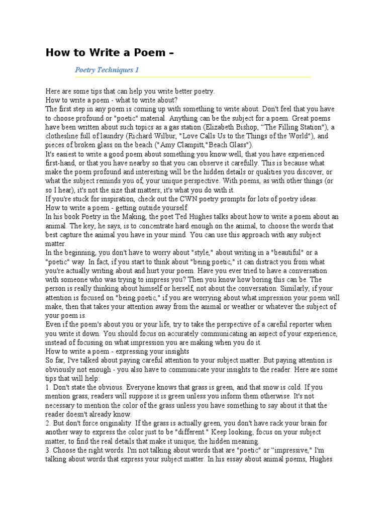 How to write a poem | Rhyme | Poetry